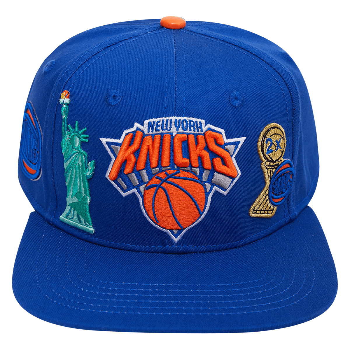 GORRA SNAPBACK NBA NEW YORK KNICKS DOUBLE FRONT LOGO – Pro Standard México